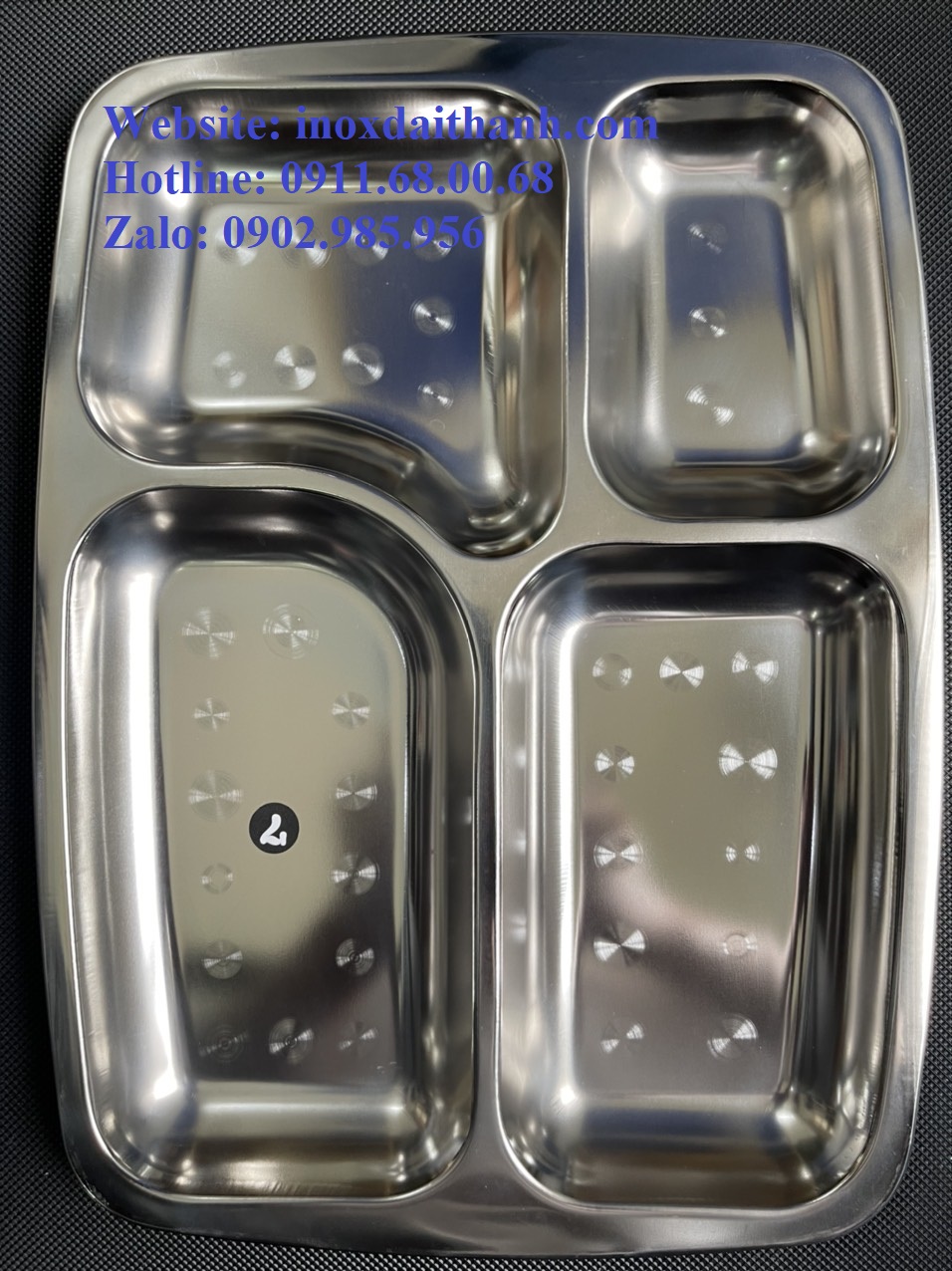 KHAY CƠM INOX 4 NGĂN SÂU LÒNG | KHAY CƠM INOX 4 NGĂN | KHAY INOX 4 NGĂN